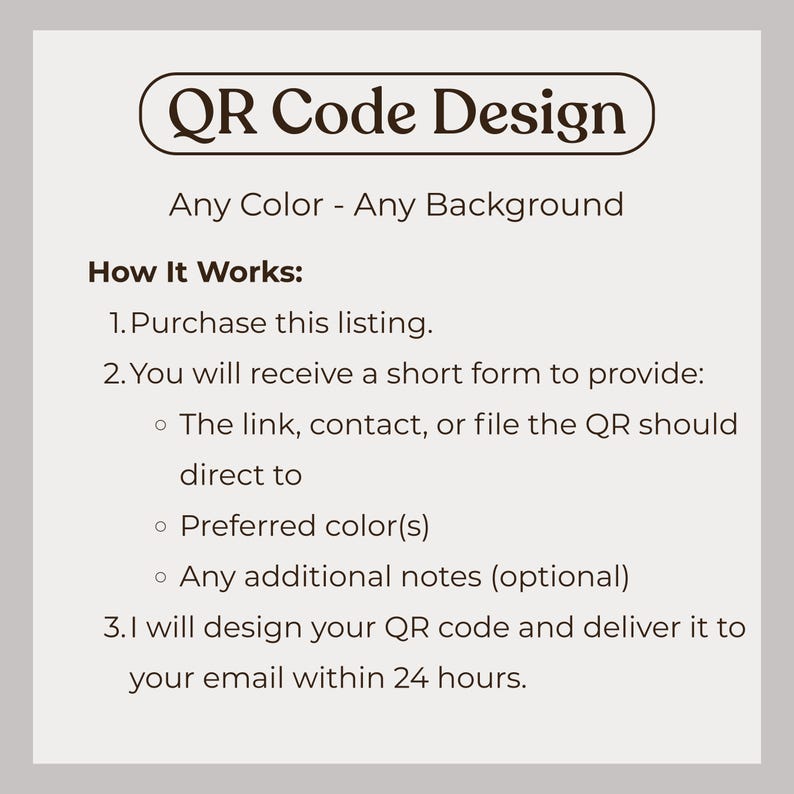 Custom QR Code | Fast 12hr Turnaround | Any Color | With Background or ...