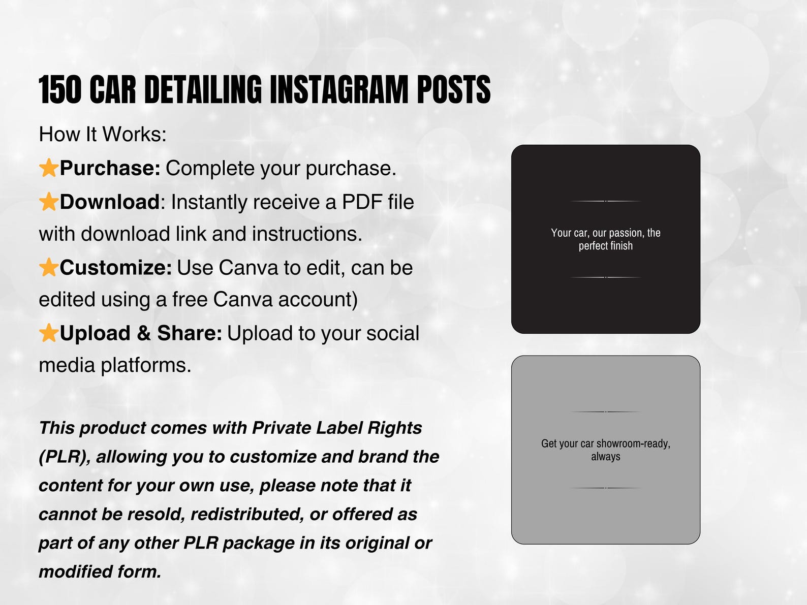 150 Car Detailing Caption Posts for Instagram | Social Media Content ...