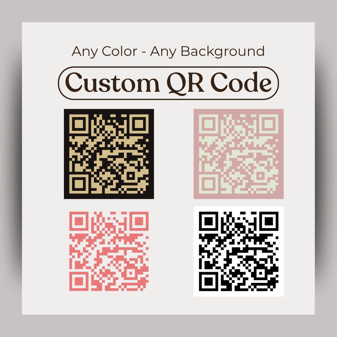 Custom QR Code | Fast 12hr Turnaround | Any Color | With Background or ...
