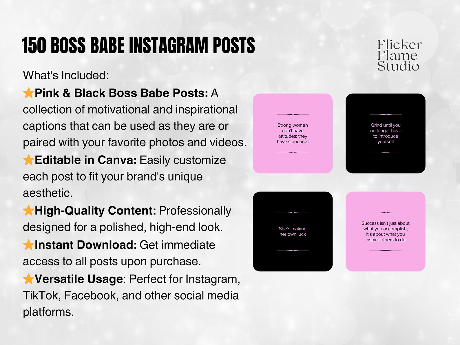 150 Boss Babe Instagram Posts | Done for You Faceless Digital Marketing ...