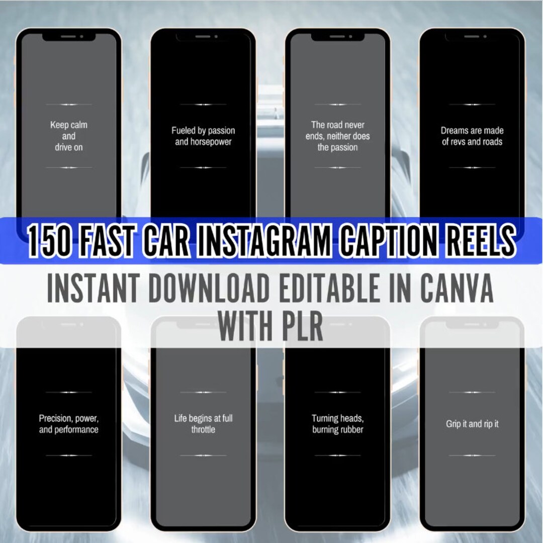 150 Fast Car Instagram Reels | Auto Business & Car-themed Pages | Done ...
