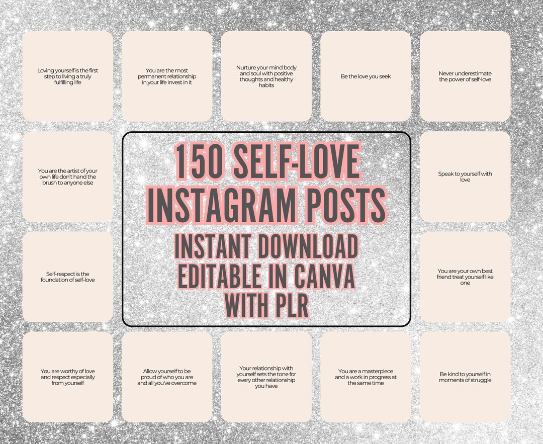 150 Self-love Self-care Instagram Posts | Done for You Faceless Digital ...