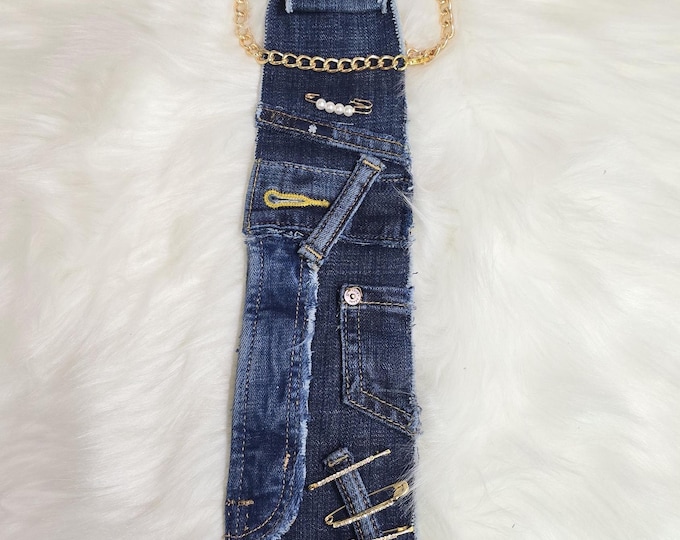 Custom Upcycled Denim Tie: Handmade Fashion Accessory - Etsy
