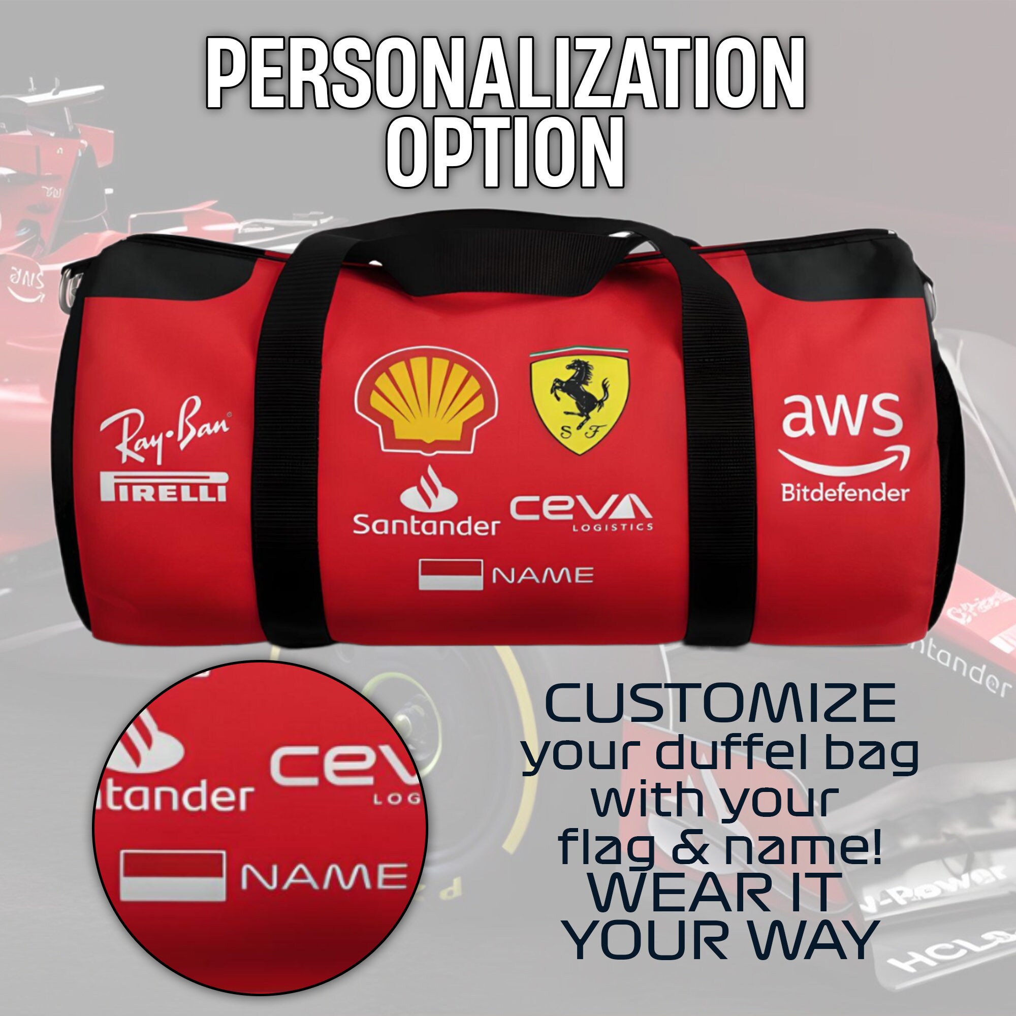 SF Racing Formula 1 Gym/travel Duffle Bag - Etsy