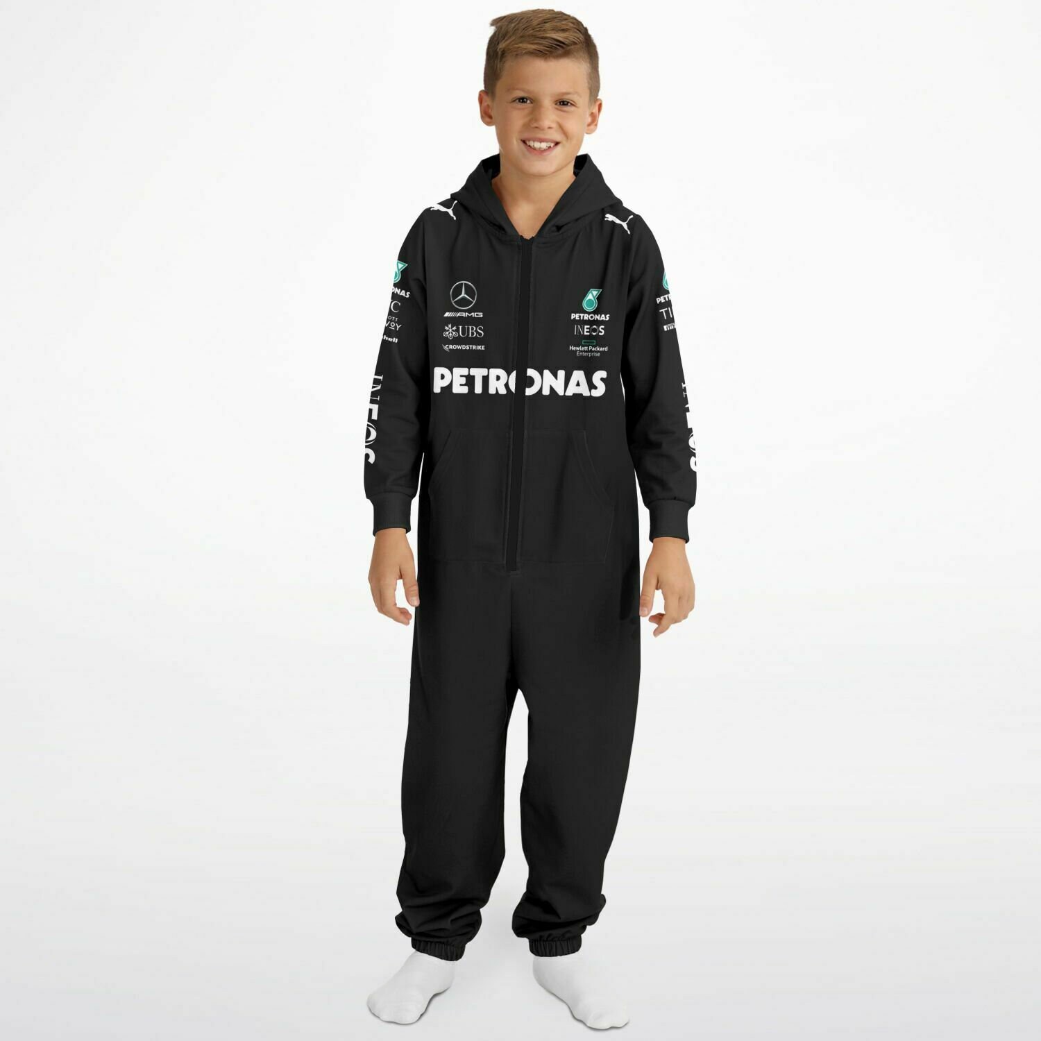 Merc Formula 1 Kids 2-18 Years Jumpsuit Onesie F1 Fan Gear Kids ...