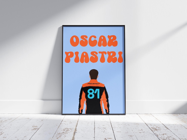 Oscar Piastri - Flat Vector F1 Poster - Etsy Australia