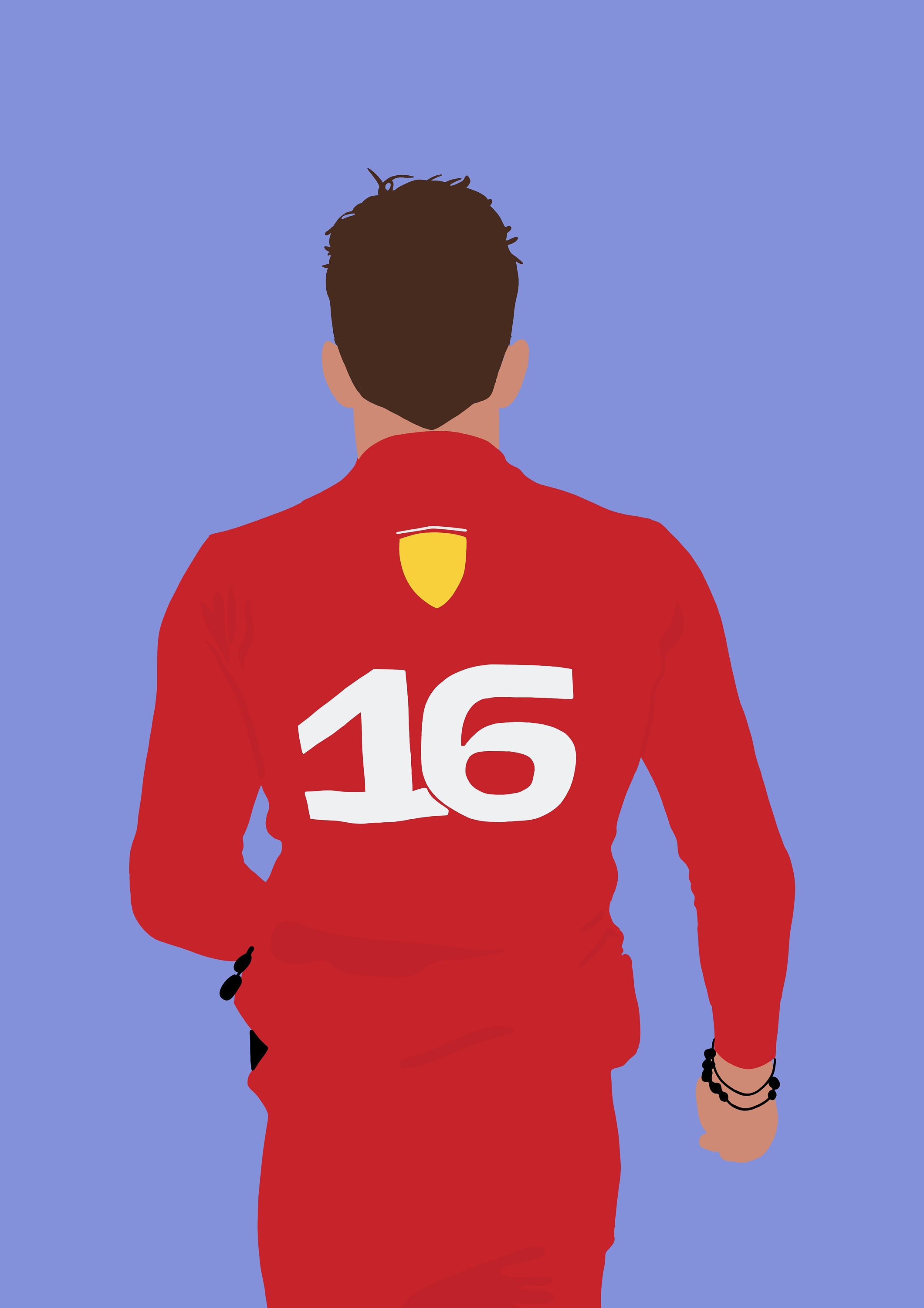 Charles Leclerc 16 Flat Vector F1 Poster - Etsy