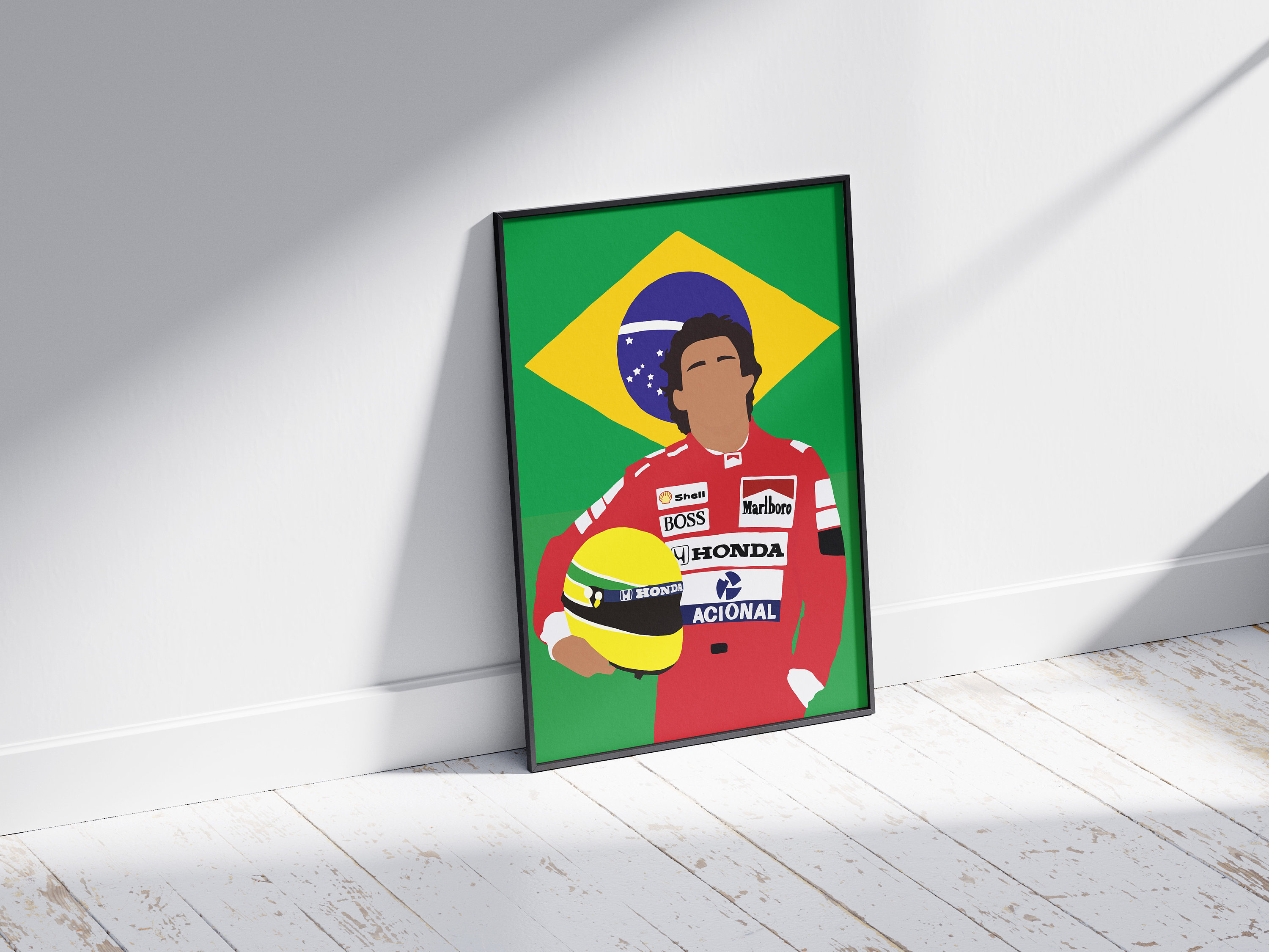 Ayrton Senna - Flat Vector F1 Poster - Etsy