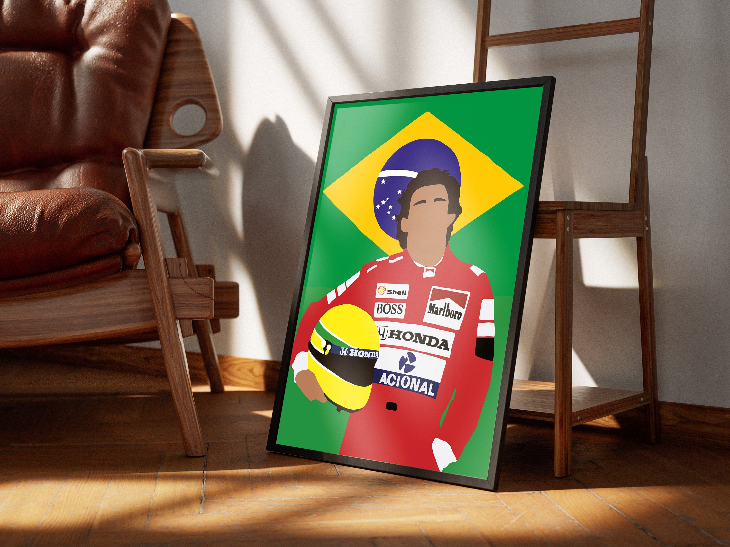Ayrton Senna Flat Vector F1 Poster - Etsy