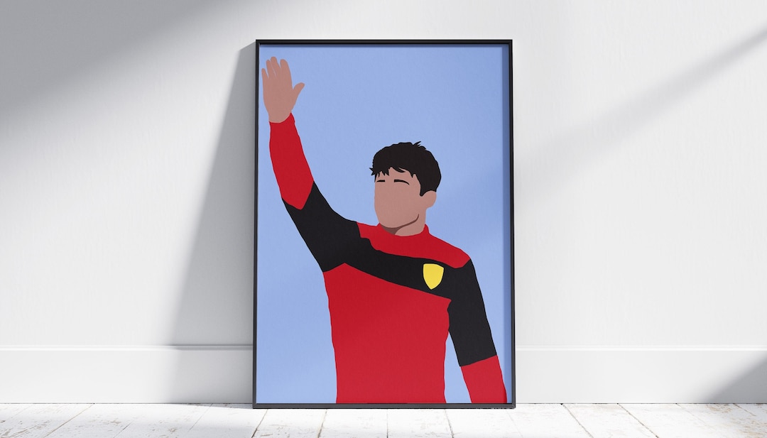 Charles Leclerc Flat Vector F1 Poster - Etsy