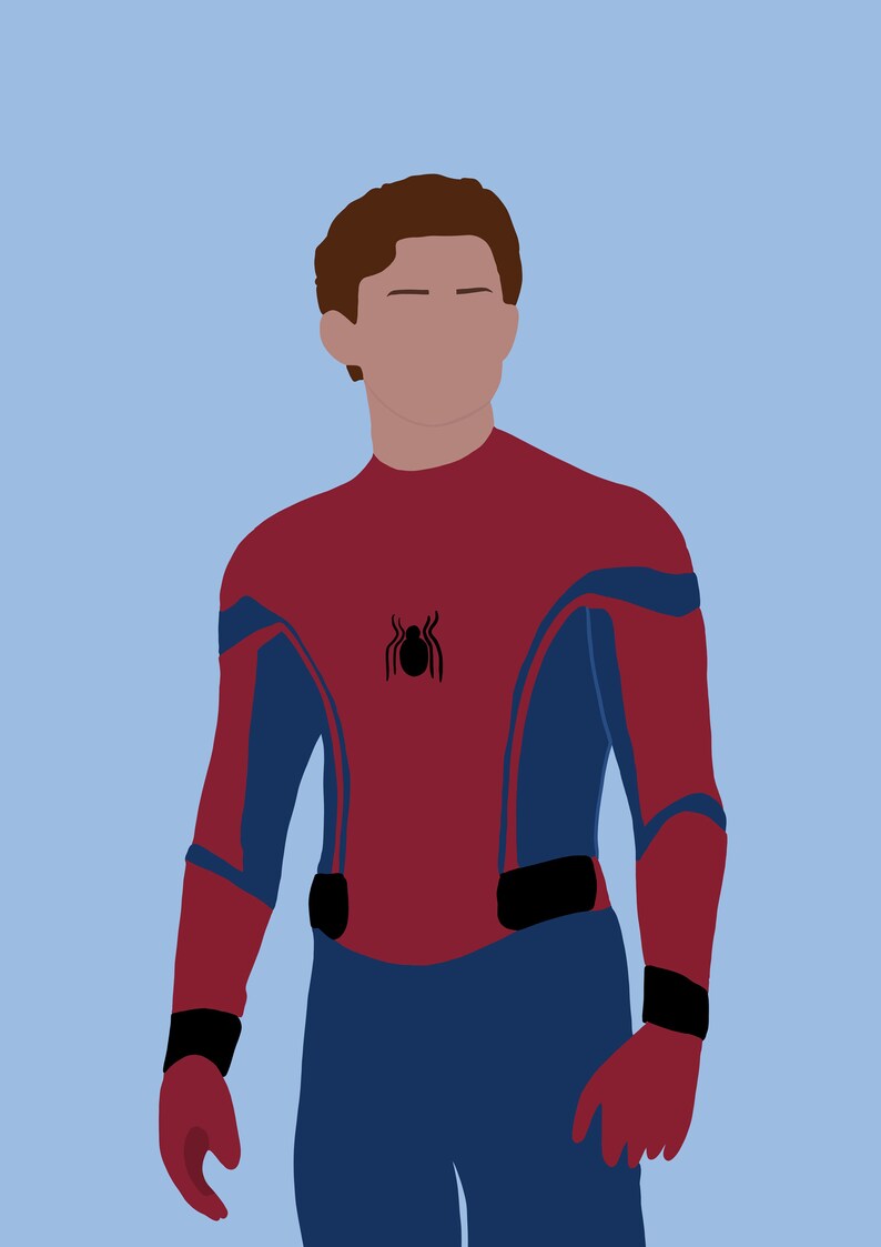 Tom Holland Spiderman Flat Vector Poster - Etsy