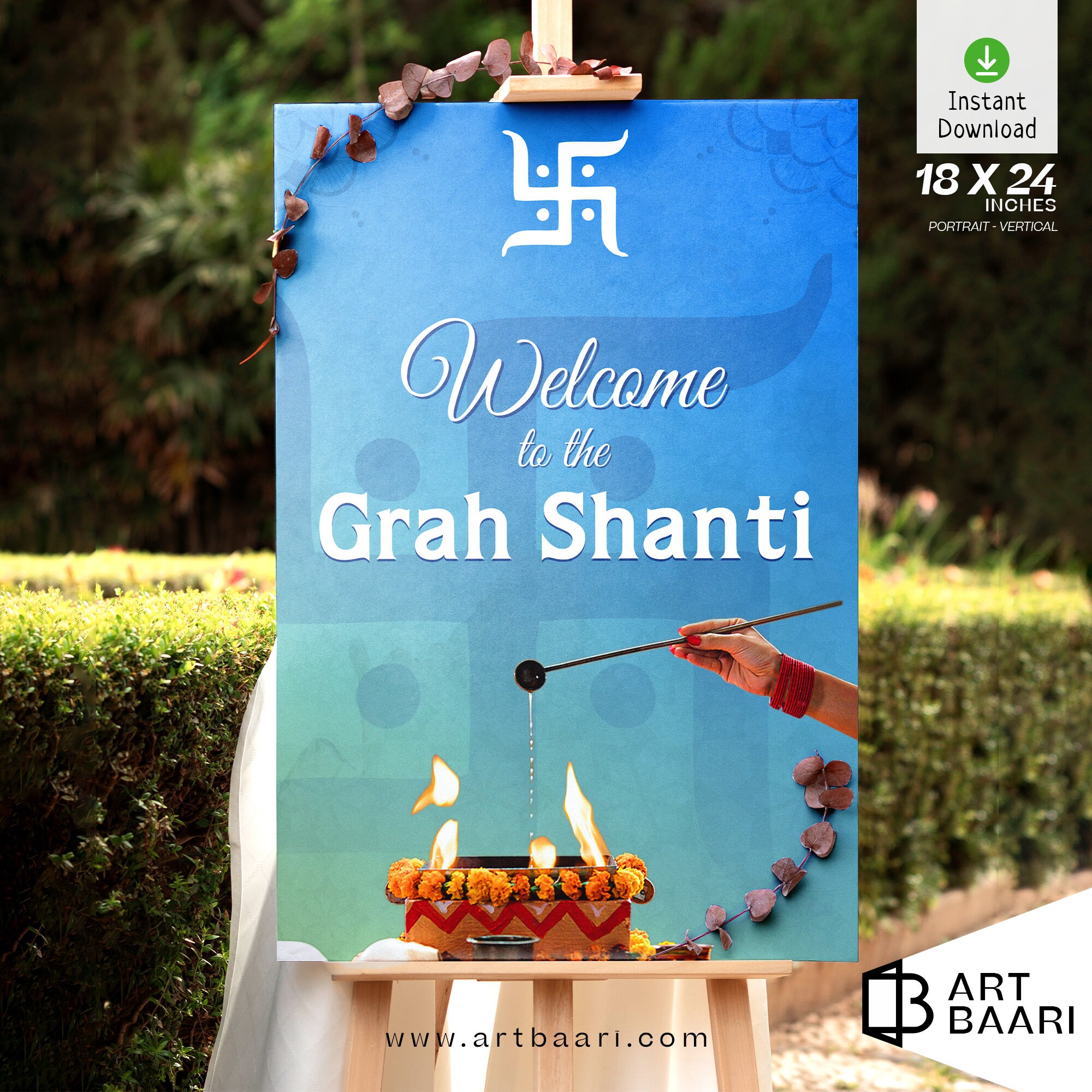 Grah Shanti Pooja Welcome Sign Board Best for Indian Wedding Ceremony ...
