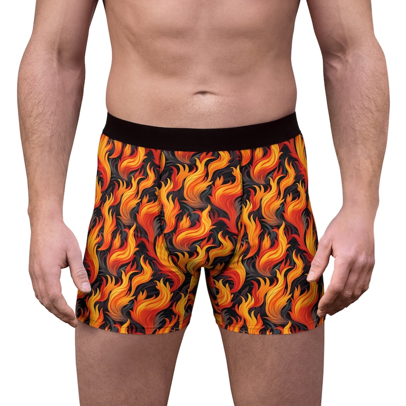 Men's Boxer Briefs With Custom Fire Ember Flames Design, Heat up Your ...
