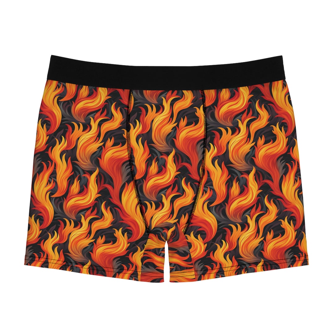 Men's Boxer Briefs With Custom Fire Ember Flames Design, Heat up Your ...