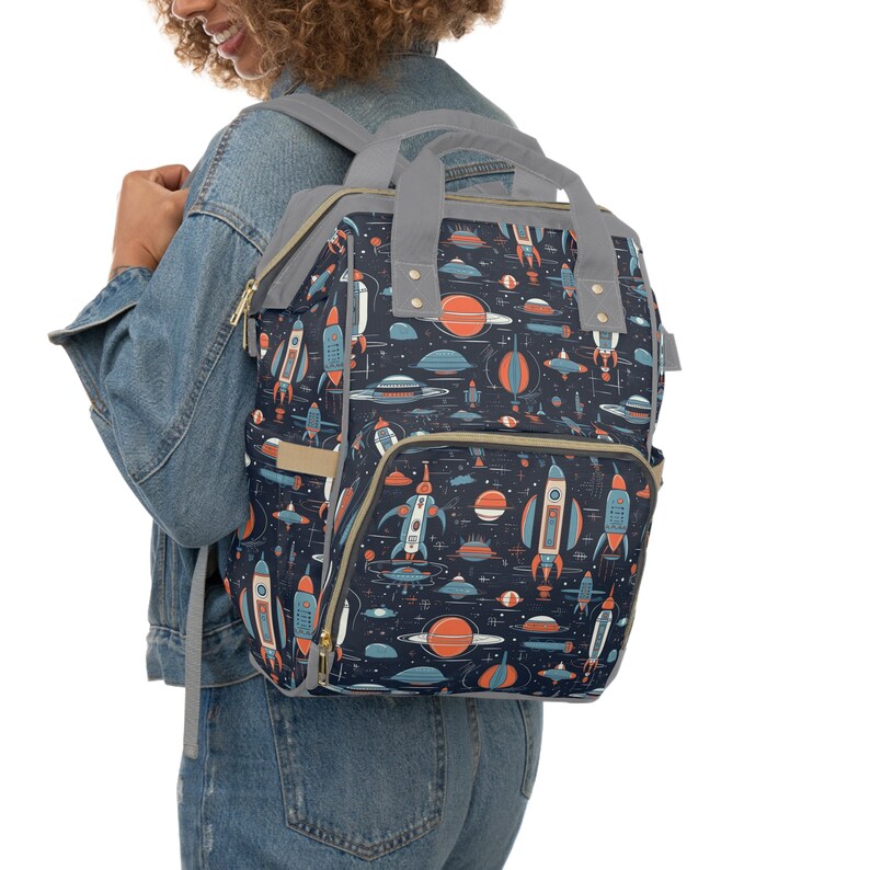 Retro Rocket Ship Diaper Bag - Blast off on Your Day With Fun and ...