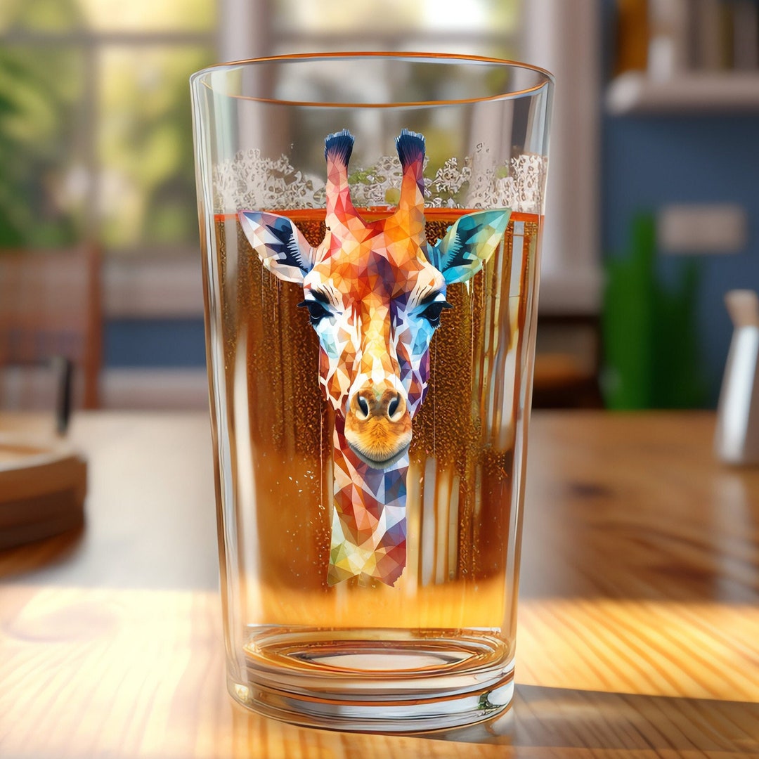 Giraffe-themed Pint Glass, Toast to Nature's Majesty With This African ...