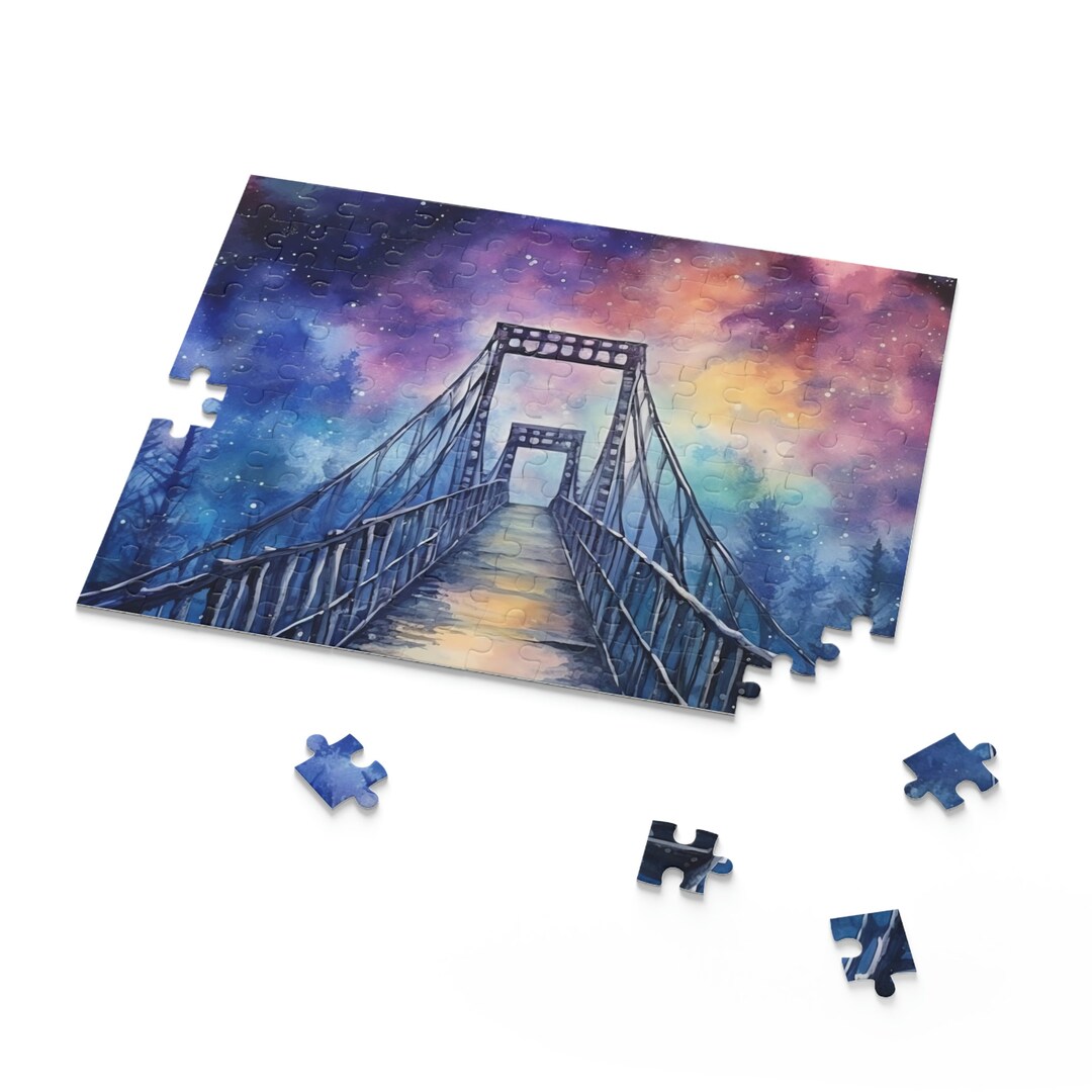 Rainbow Bridge Puzzle Colorful Landscape Jigsaw Scenic Nature Activity ...