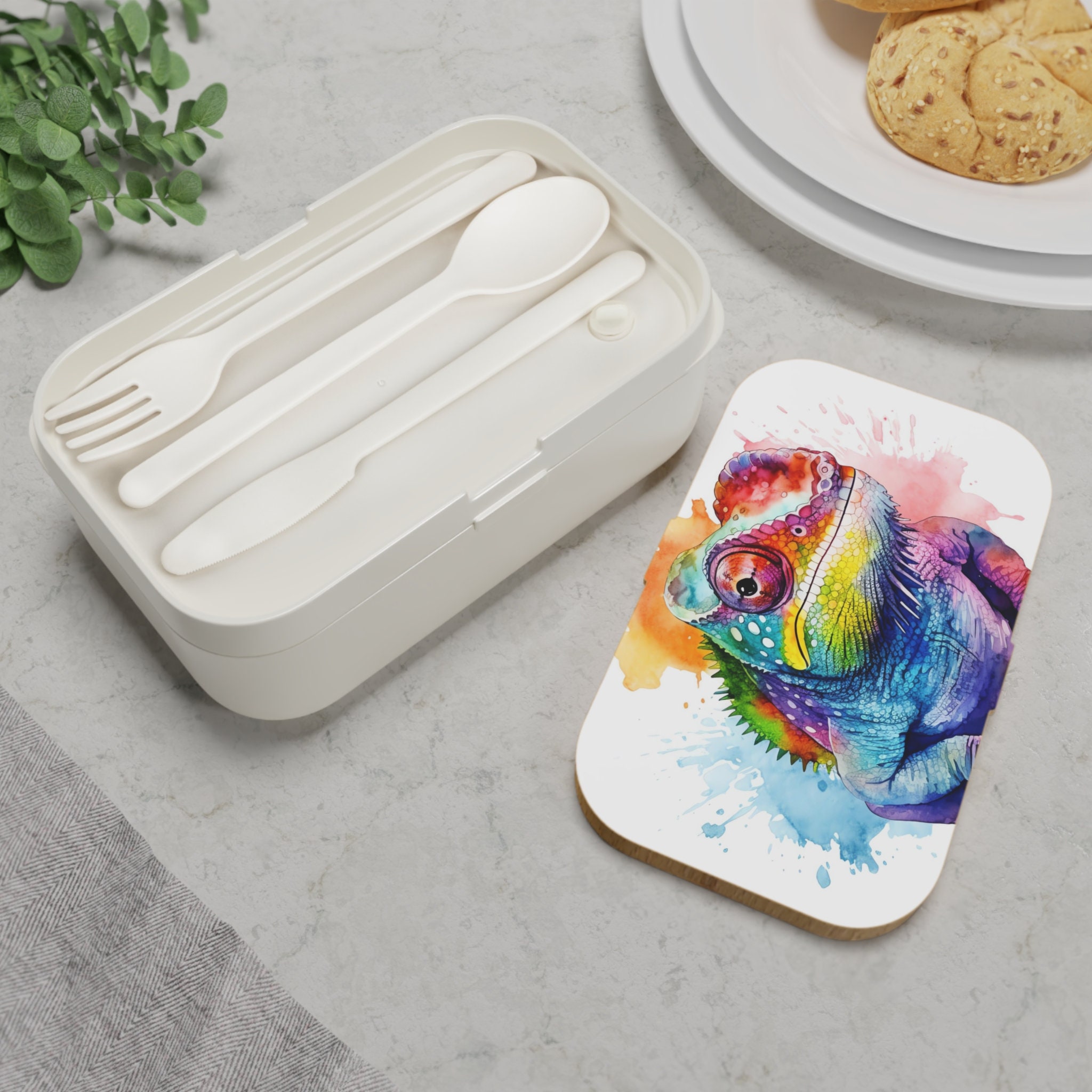 Rainbow Watercolor Chameleon Bento Box, Lunch as Vibrant as You sold by ...