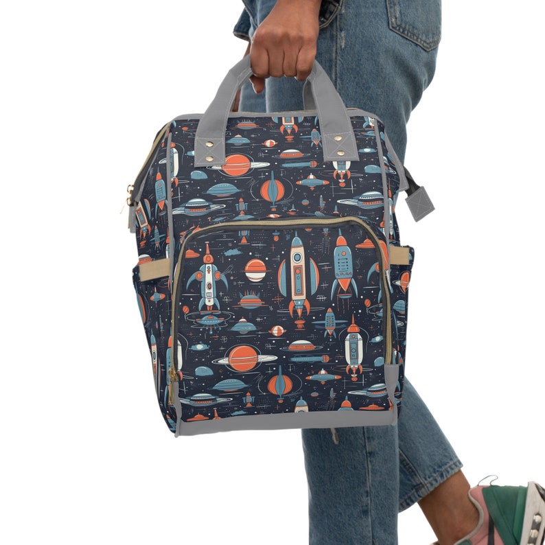 Retro Rocket Ship Diaper Bag - Blast off on Your Day With Fun and ...