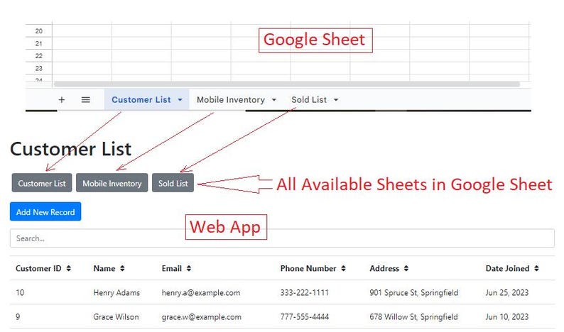 Google Sheet Web App Script: CRUD, Search & Sort - Etsy