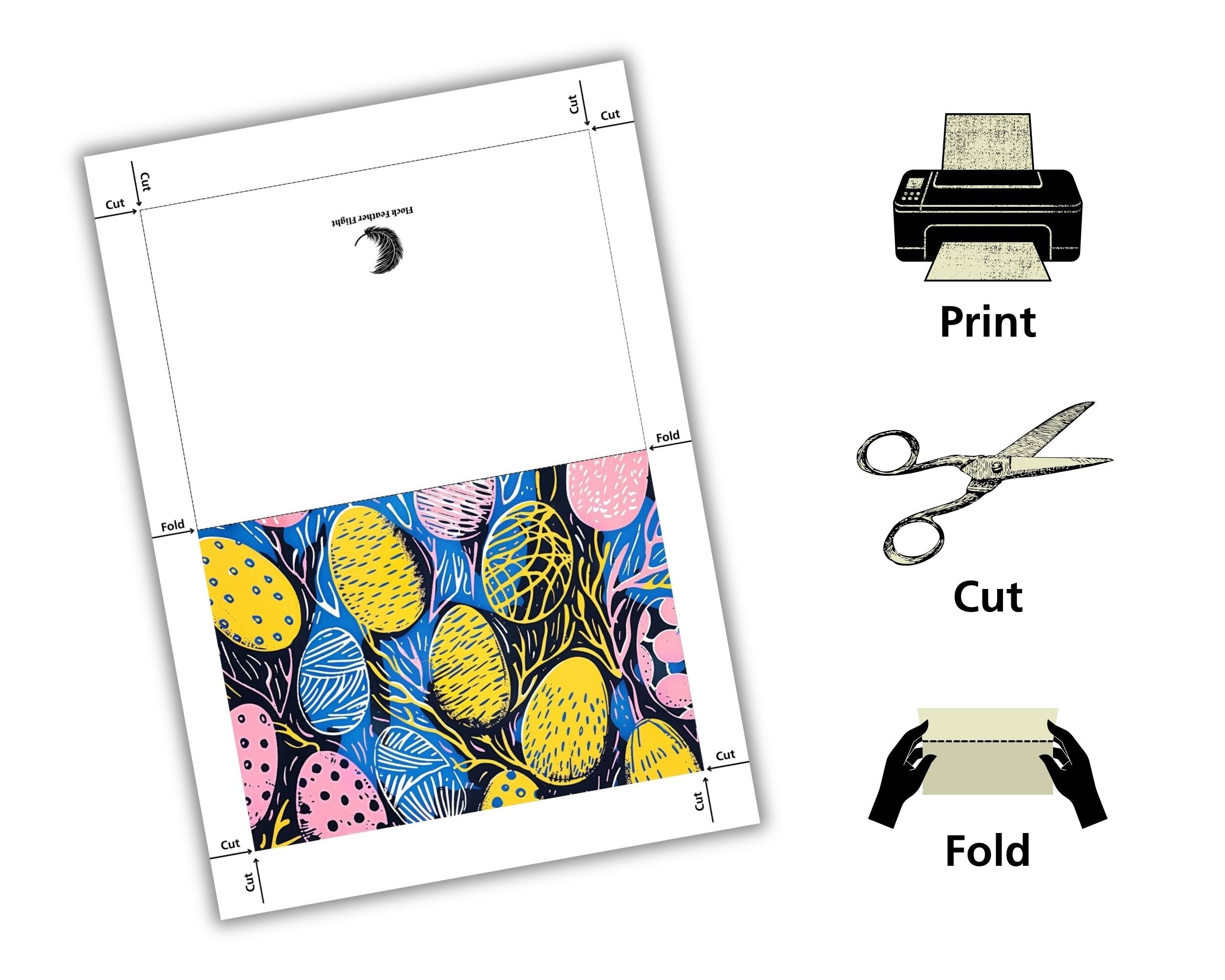 Printable Easter Greetings Card. Instant Download Unique DIY Greetings ...