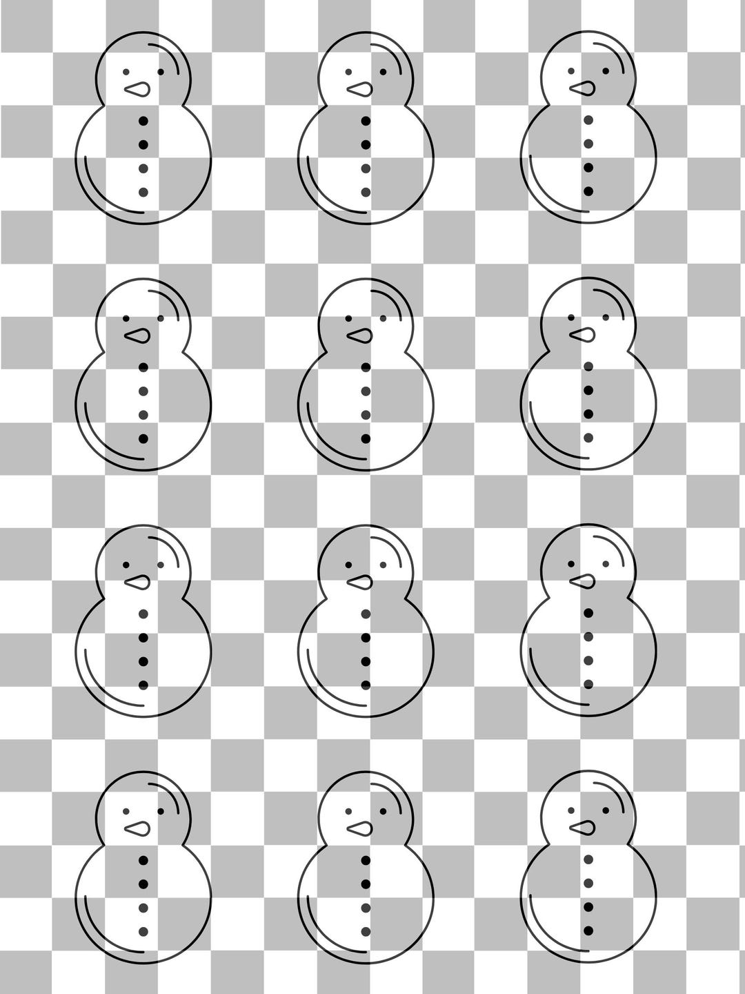 Snowman Macaron Template - Etsy