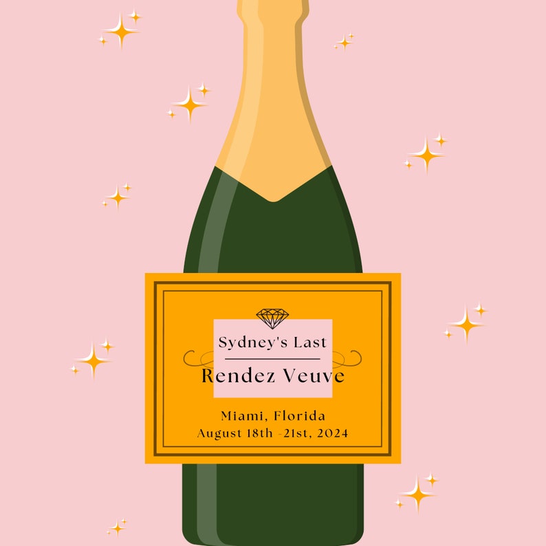 The Last Rendez Veuve Bachelorette Party Invitation & Itinerary - Etsy