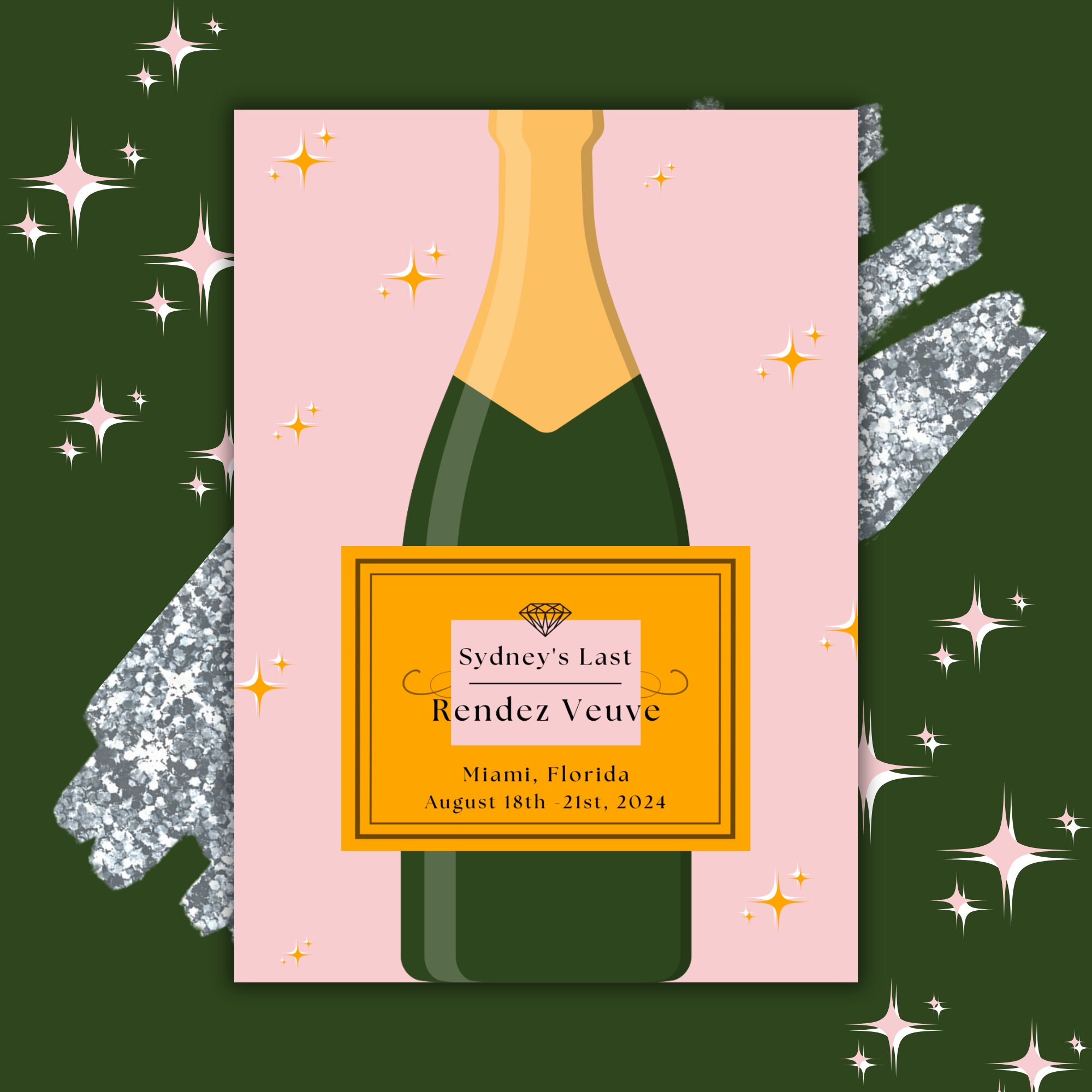 The Last Rendez Veuve Bachelorette Party Invitation & Itinerary - Etsy
