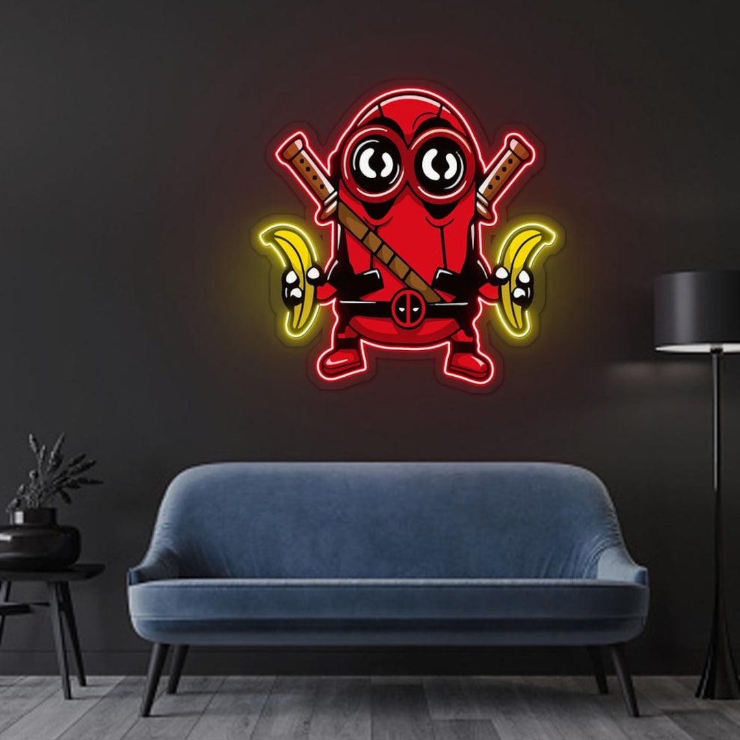 Funny Mini Neon Sign Cartoon Character Wall Art for Game Room, Bar ...