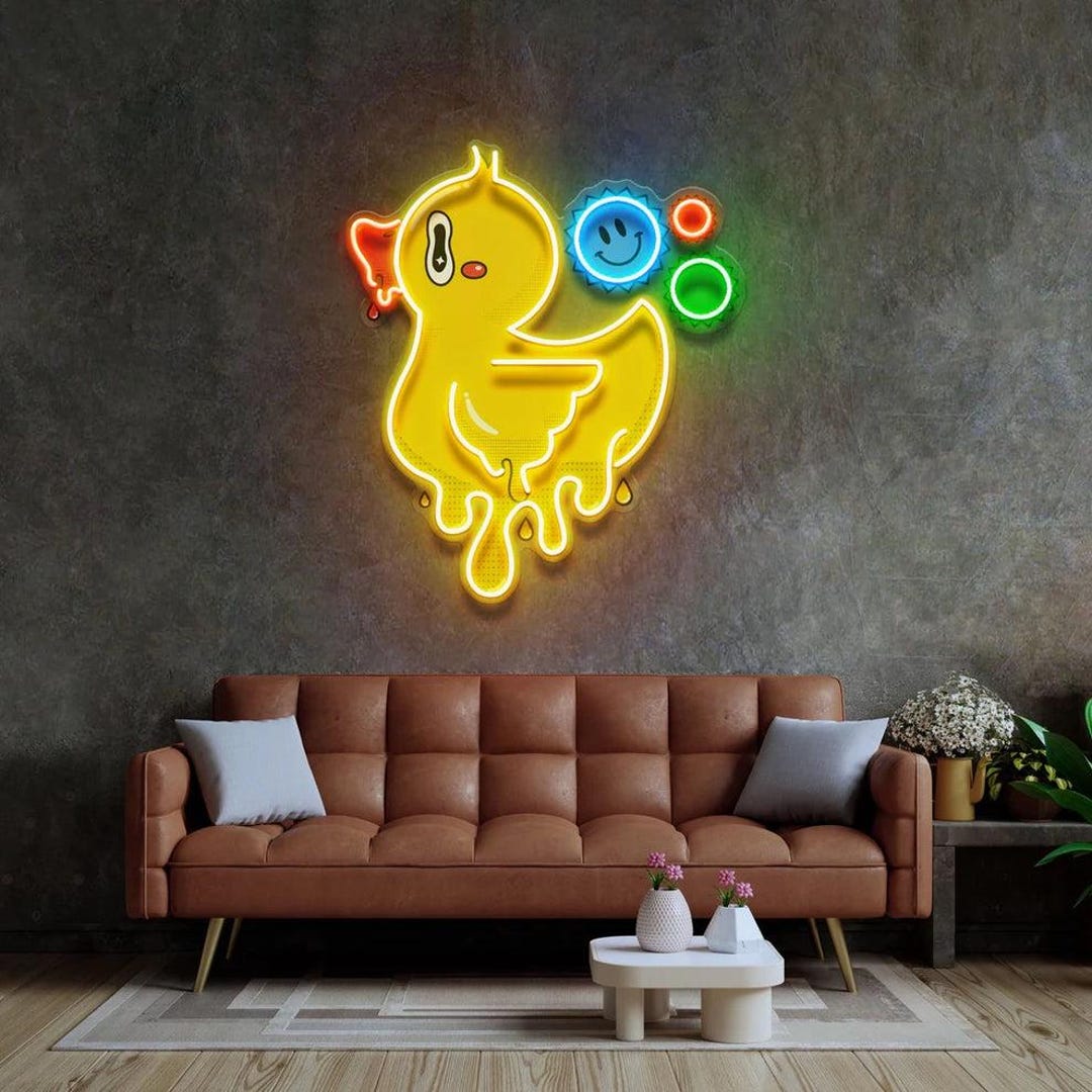 Funky Melting Duck Neon Sign LED Wall Light Creative Art Decor for ...