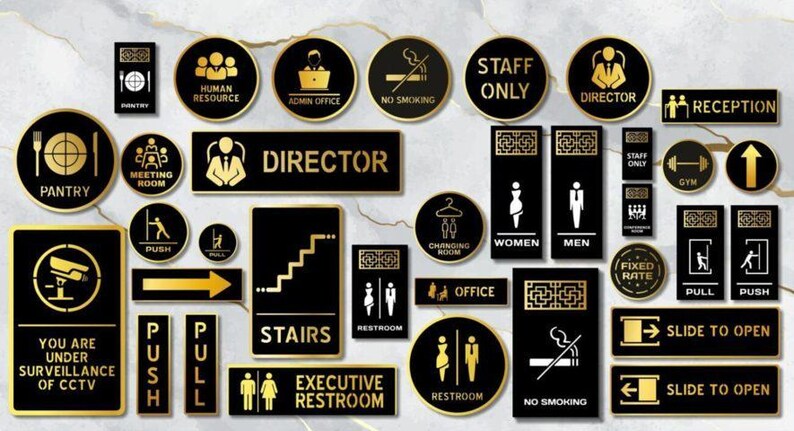Men & Women Washroom Office Door Signage Self-adhesive Sign for ...