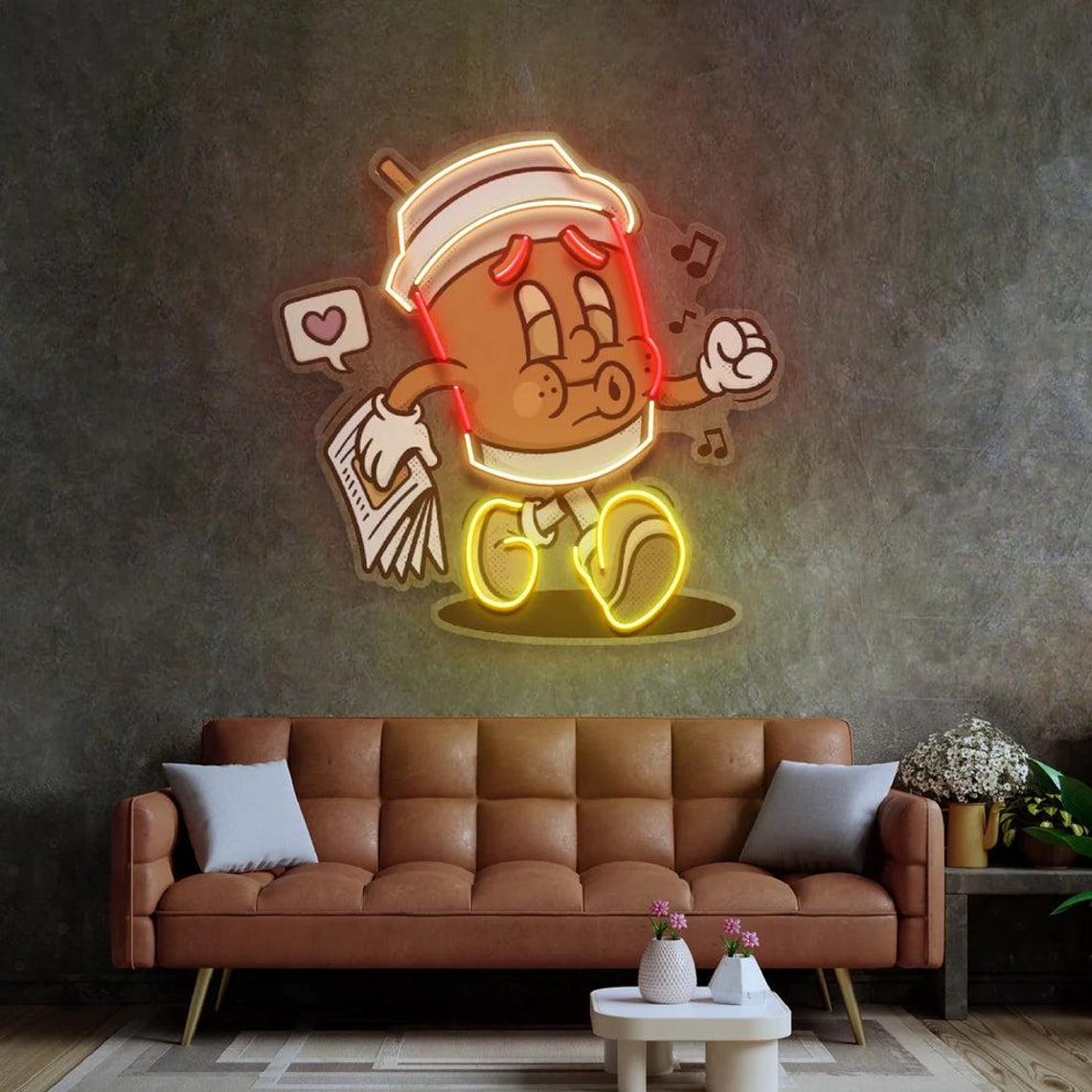 Cute Coffee Cup Neon Sign LED Cafe Wall Art Barista Kitchen Coffee Shop ...