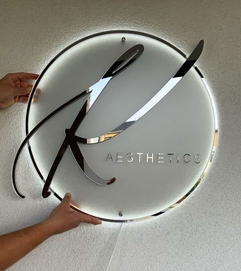 Custom Backlit Acrylic Sign Acrylic Logo Sign LED Business Sign Salon ...