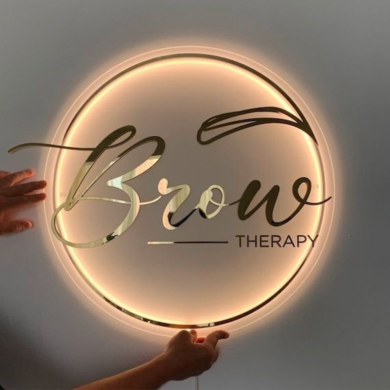 Custom Backlit Acrylic Sign Acrylic Logo Sign LED Business Sign Salon ...