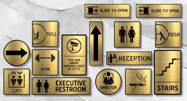 Changing Room Sign: Gold Acrylic Self-adhesive 6x6 - Etsy