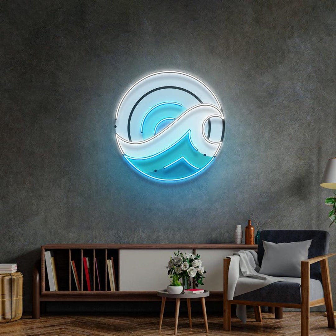 Ocean Wave LED Neon Sign: Coastal Beach House Decor - Etsy