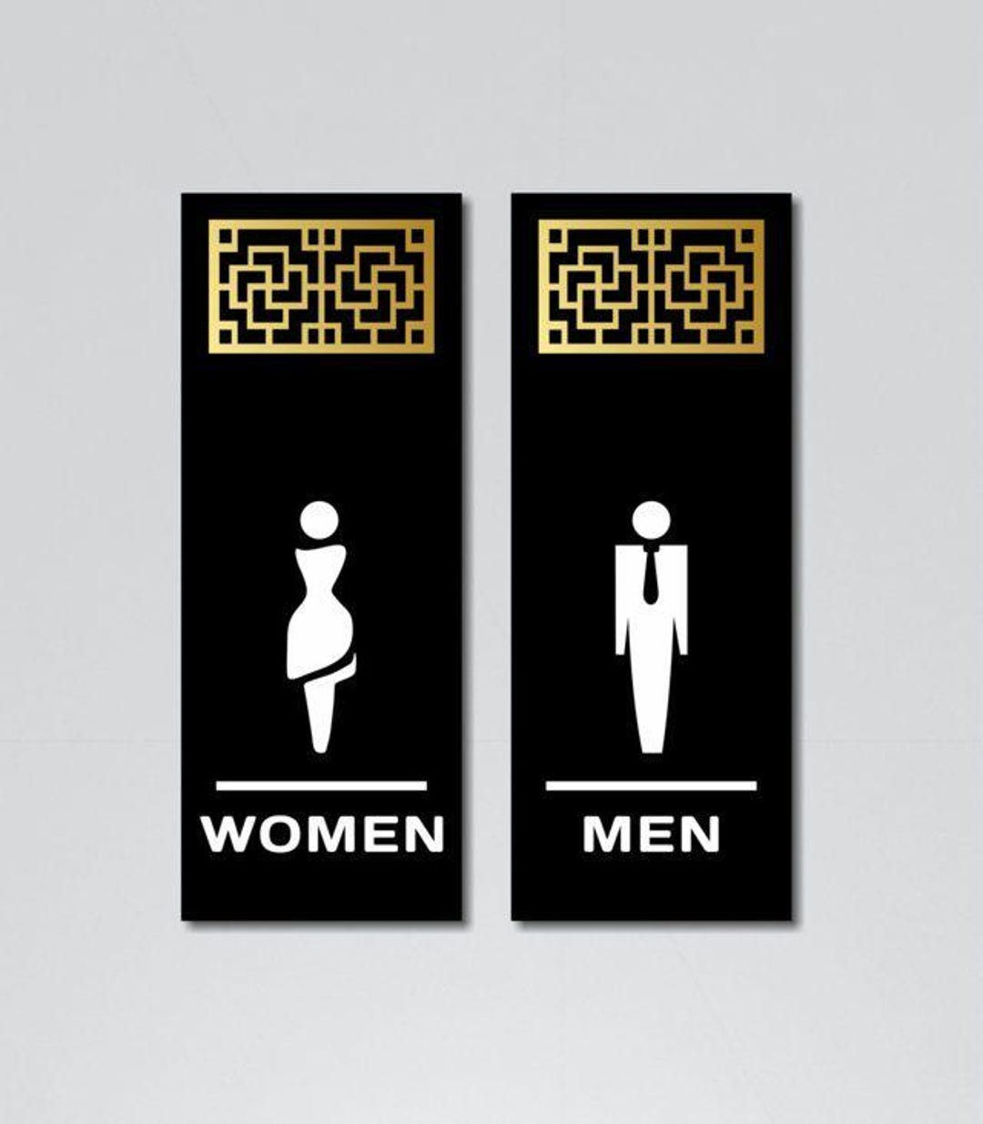 Men & Women Washroom Office Door Signage Self-adhesive Sign for ...