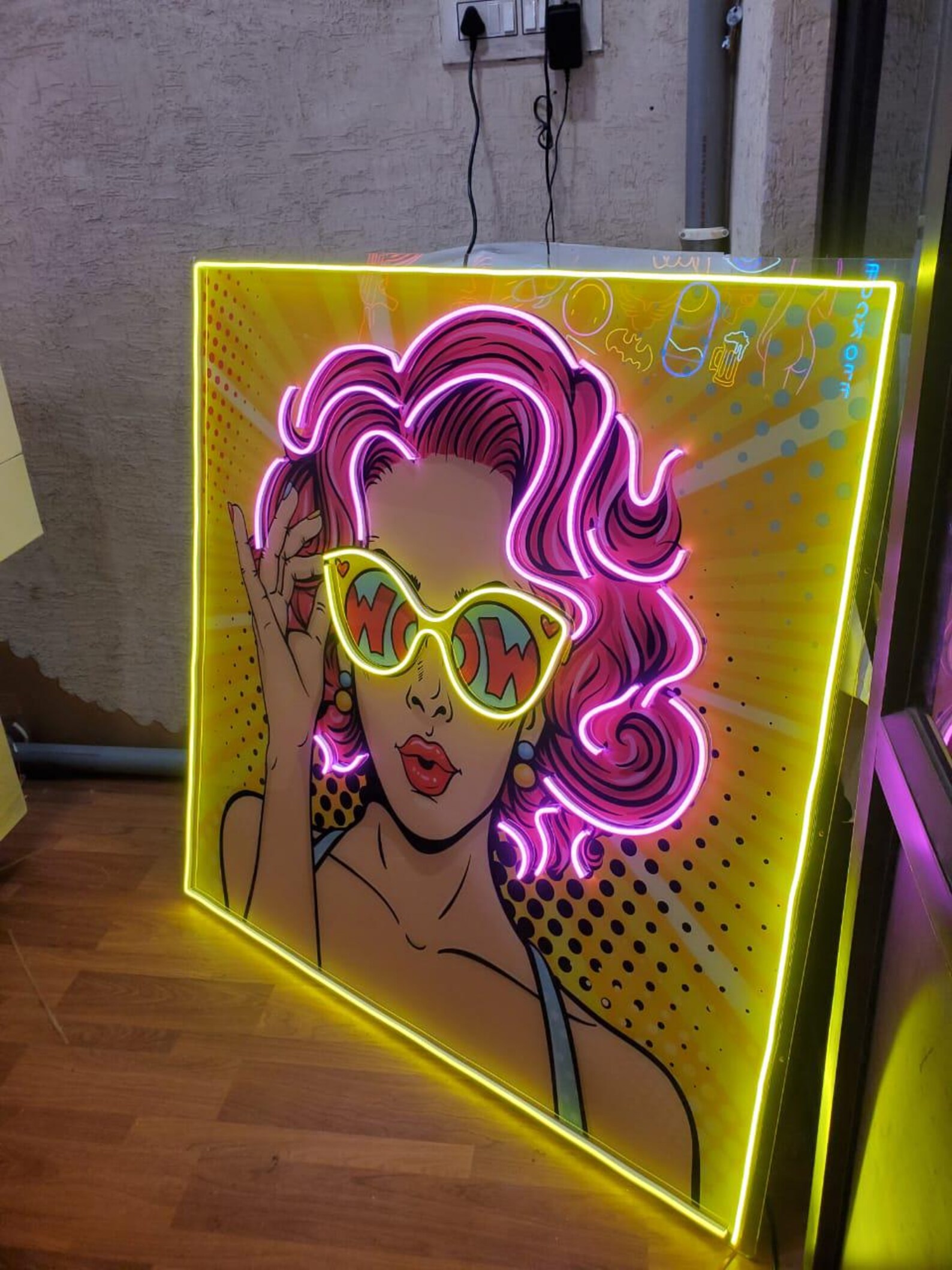 Bold “money Bite” Neon Sign Cash and Gold LED Light Street Art Inspired ...