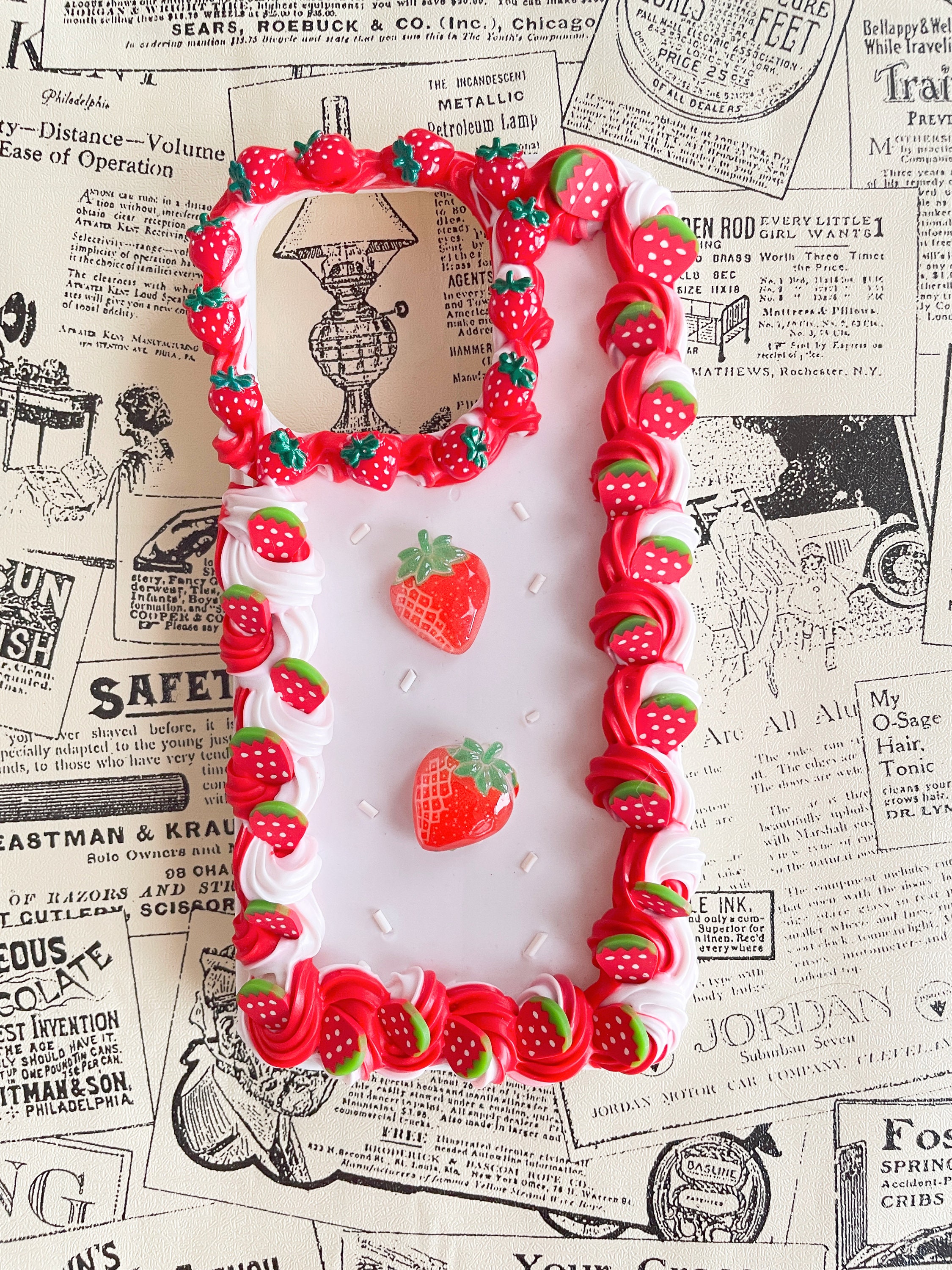 Strawberry Cake and Strawberry Bunny Decoden Phone Cases for All Models ...