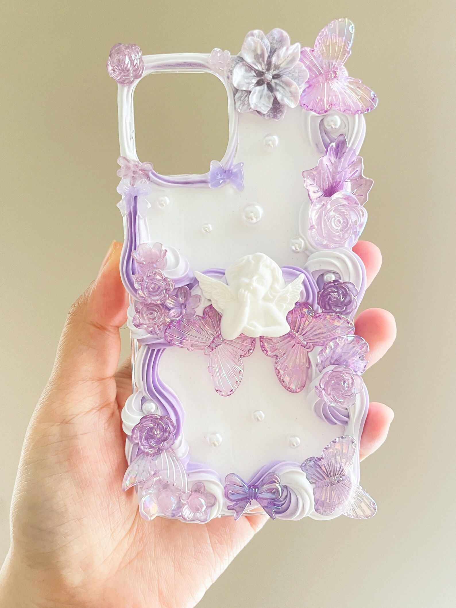 Romantic Purple Decoden Phone Cases for All Models, Baroque Handmade ...