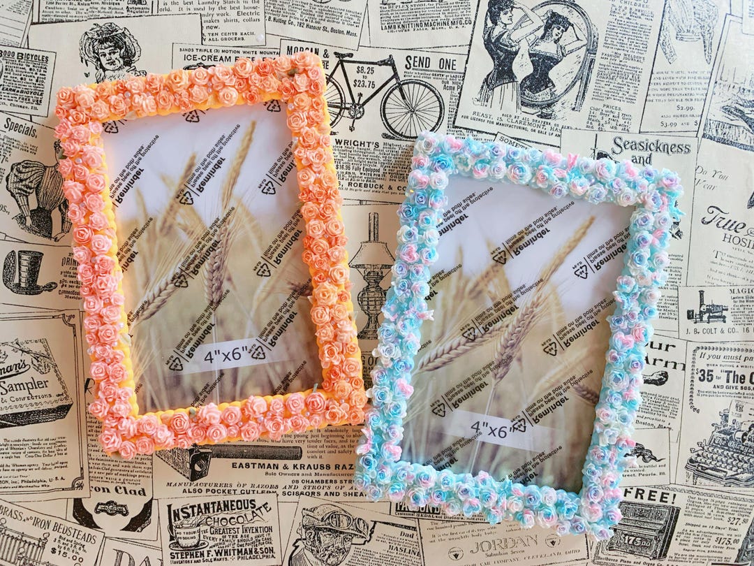 Floral Decoden Photo Frame, Handmade 4x6 Inch Picture Frame - Etsy