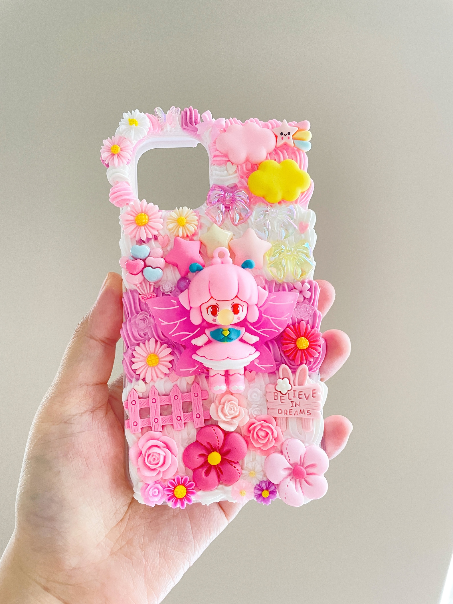 Kawaii Cute Bubble Girl Decoden Phone Cases for All Models, Handmade ...