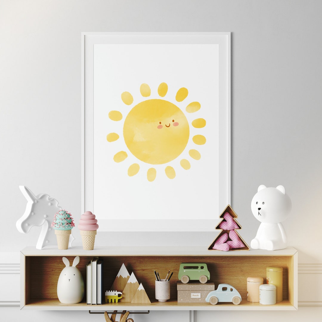 Sun Poster, Boho Sun Print, Golden Sun, Sunshine Wall Art, Printable ...