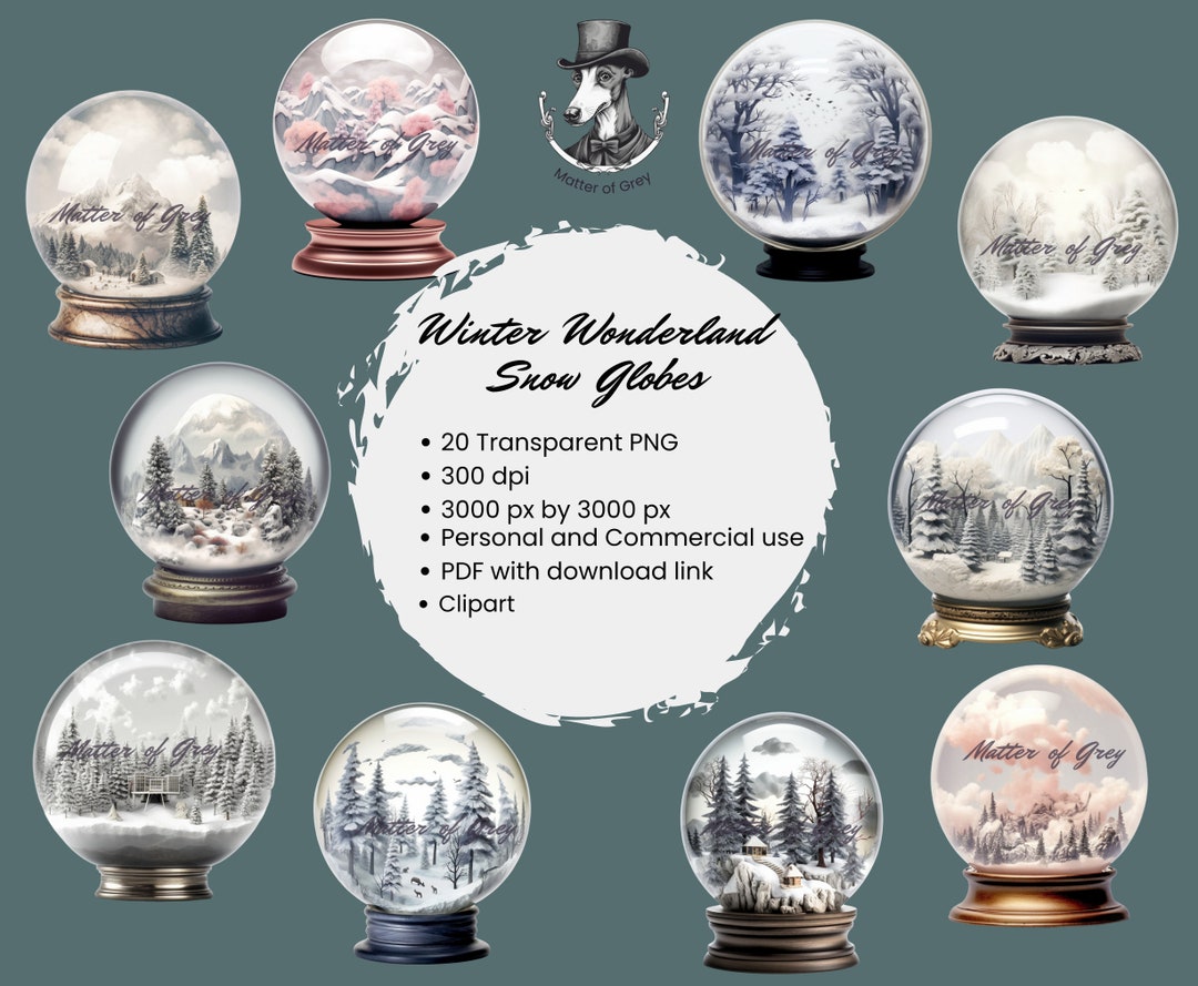 Winter Wonderland Snow Globe Clipart With Instant Download Png Images ...
