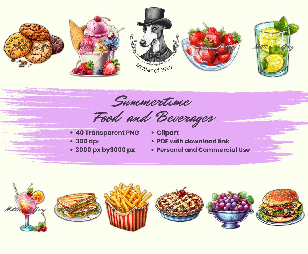 Summertime Food and Drink Clipart for Fun Crafting and Design Projects ...