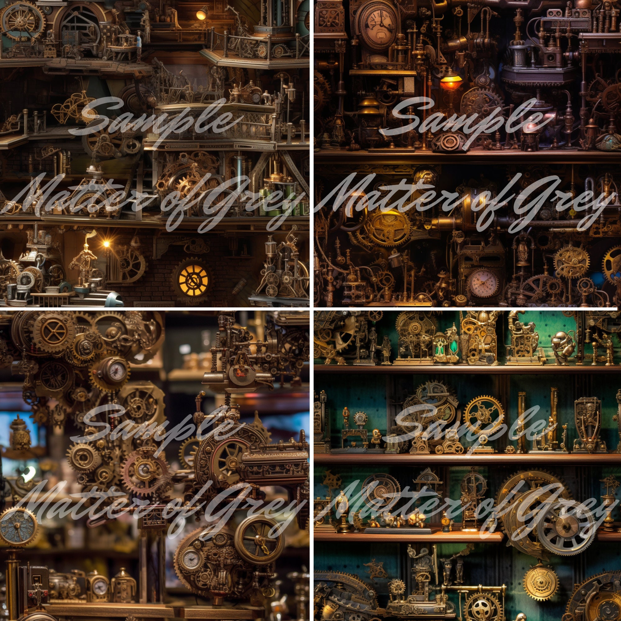 Steampunk Enchanted Contraptions. Seamless Pattern Paper as an Instant Digital Download ...