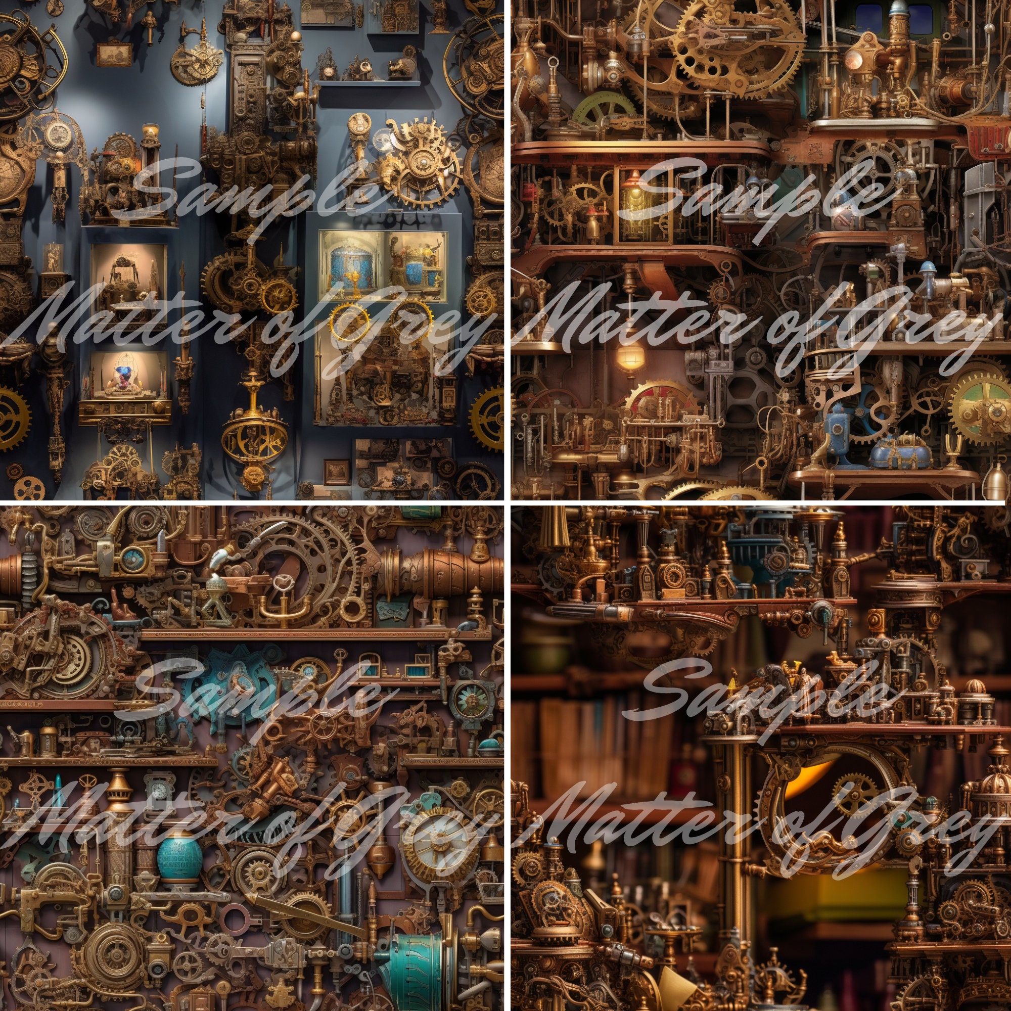Steampunk Enchanted Contraptions. Seamless Pattern Paper as an Instant Digital Download ...