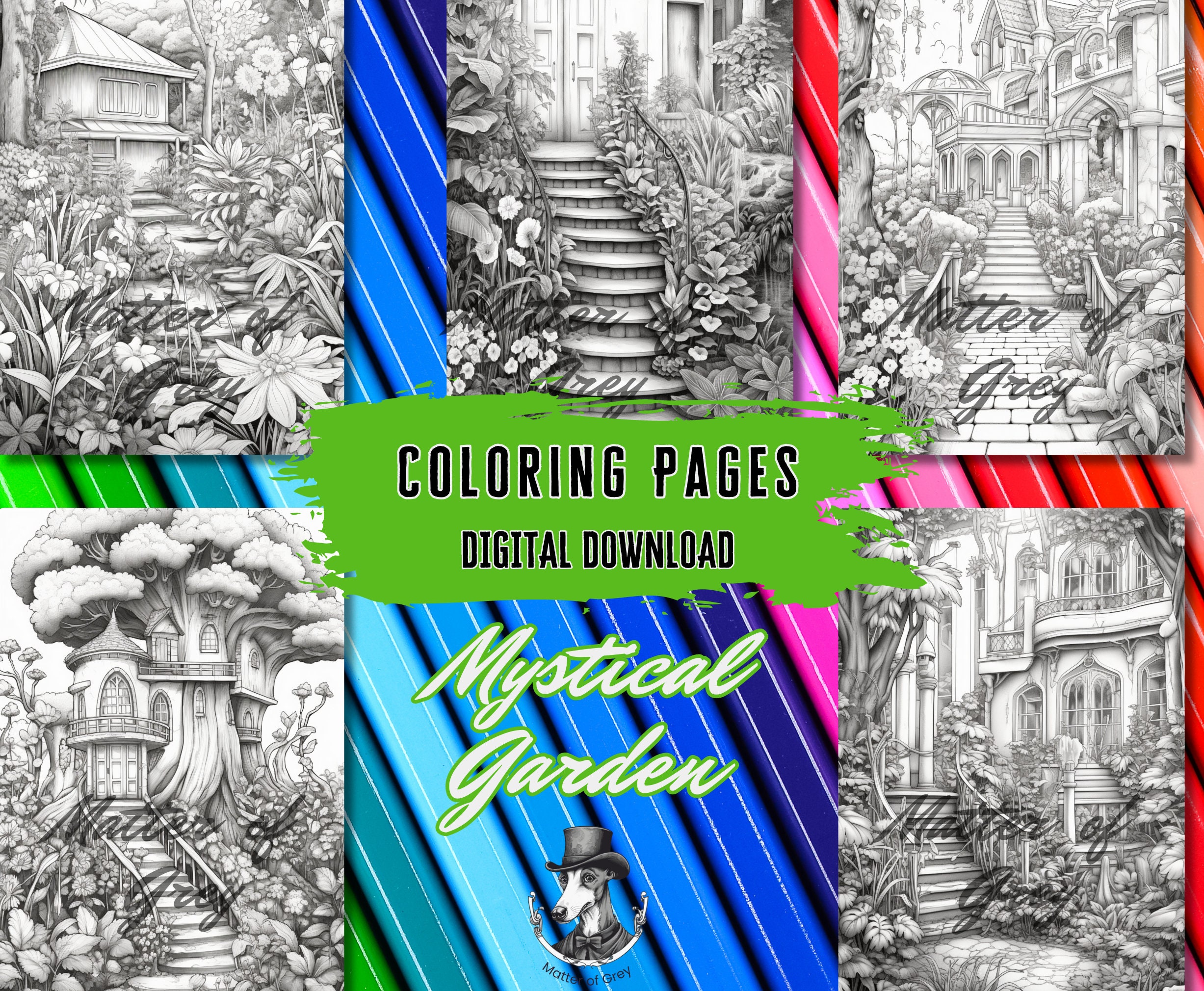 Explore Mystical Garden: A Printable Adult and Kids Fantasy Coloring ...