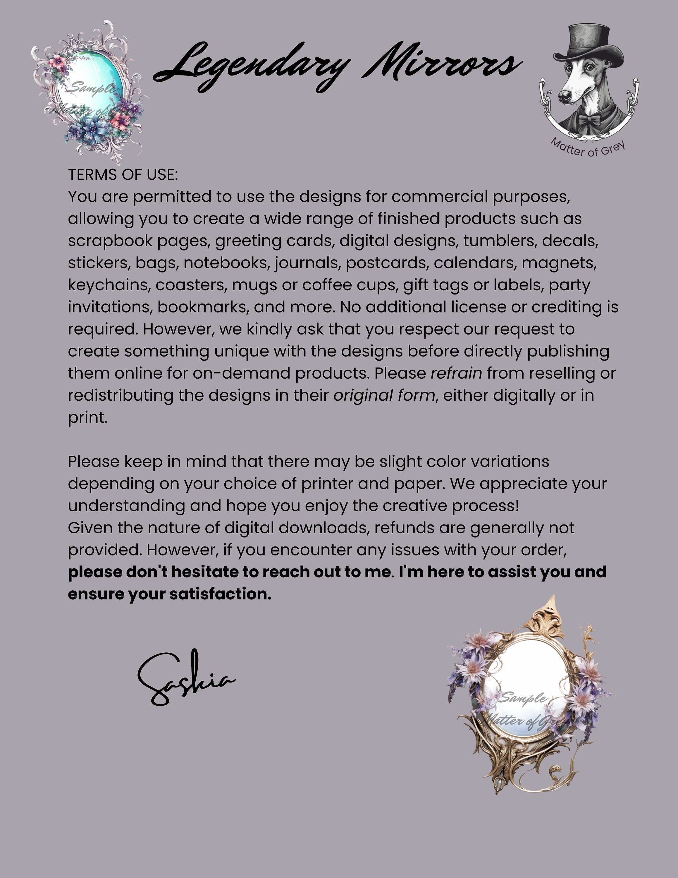 Fantasy Magical Mirrors: Digital Clipart for Scrapbooking, Crafting ...