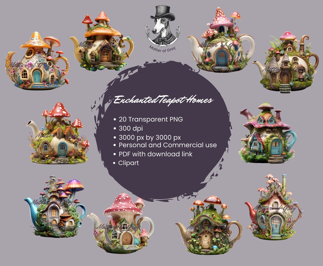 Enchanted Teapot Homes Unique Fairy House PNG Images Clipart, Crafting ...